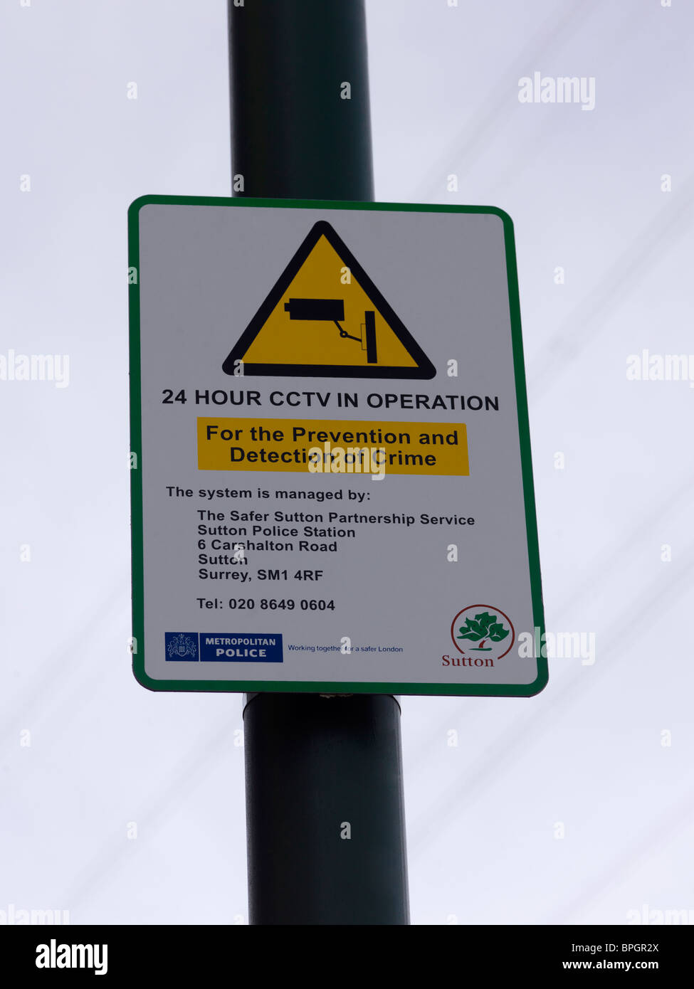 Sign For 24 Hour CCTV In Operation Stock Photo - Alamy