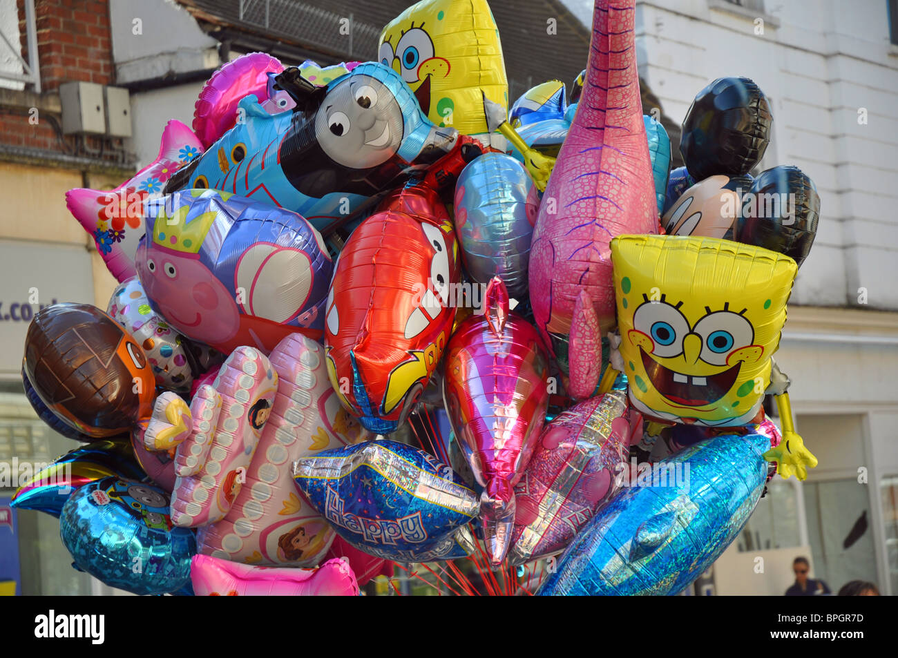 Windsor, Berkshire, England: brightly coloured novelty balloons on sale ...