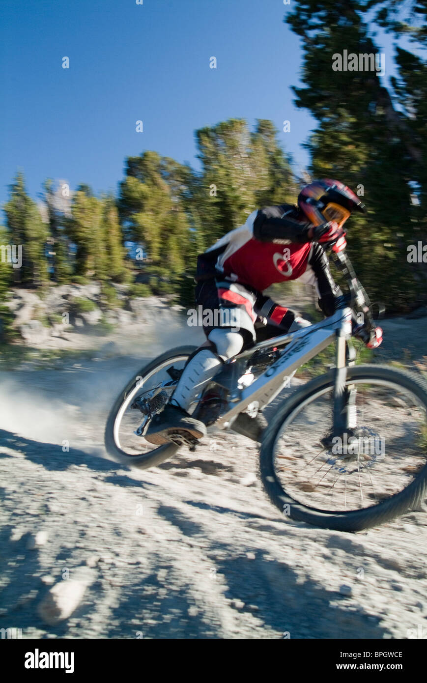 Man mountain biking and catching air Stock Photo - Alamy