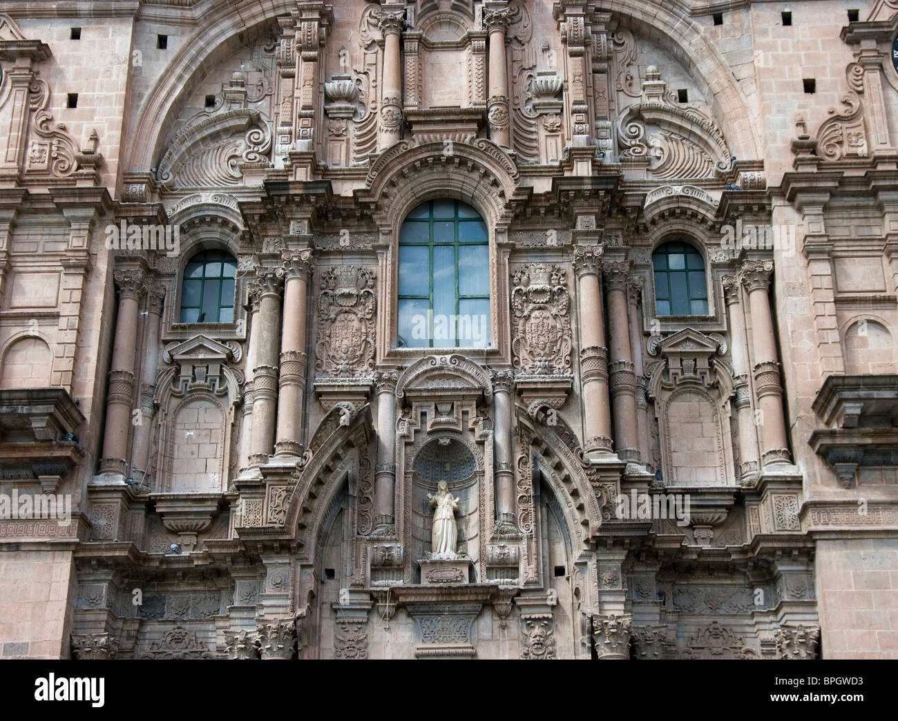 Peru. Cusco. Church of La Compañia de Jesus (17th century). Facade ...