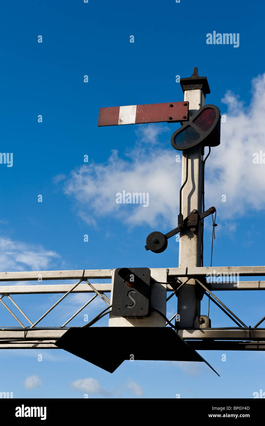 A Traditional Old Semaphore Railway Signal indicating Trains to Stop ...
