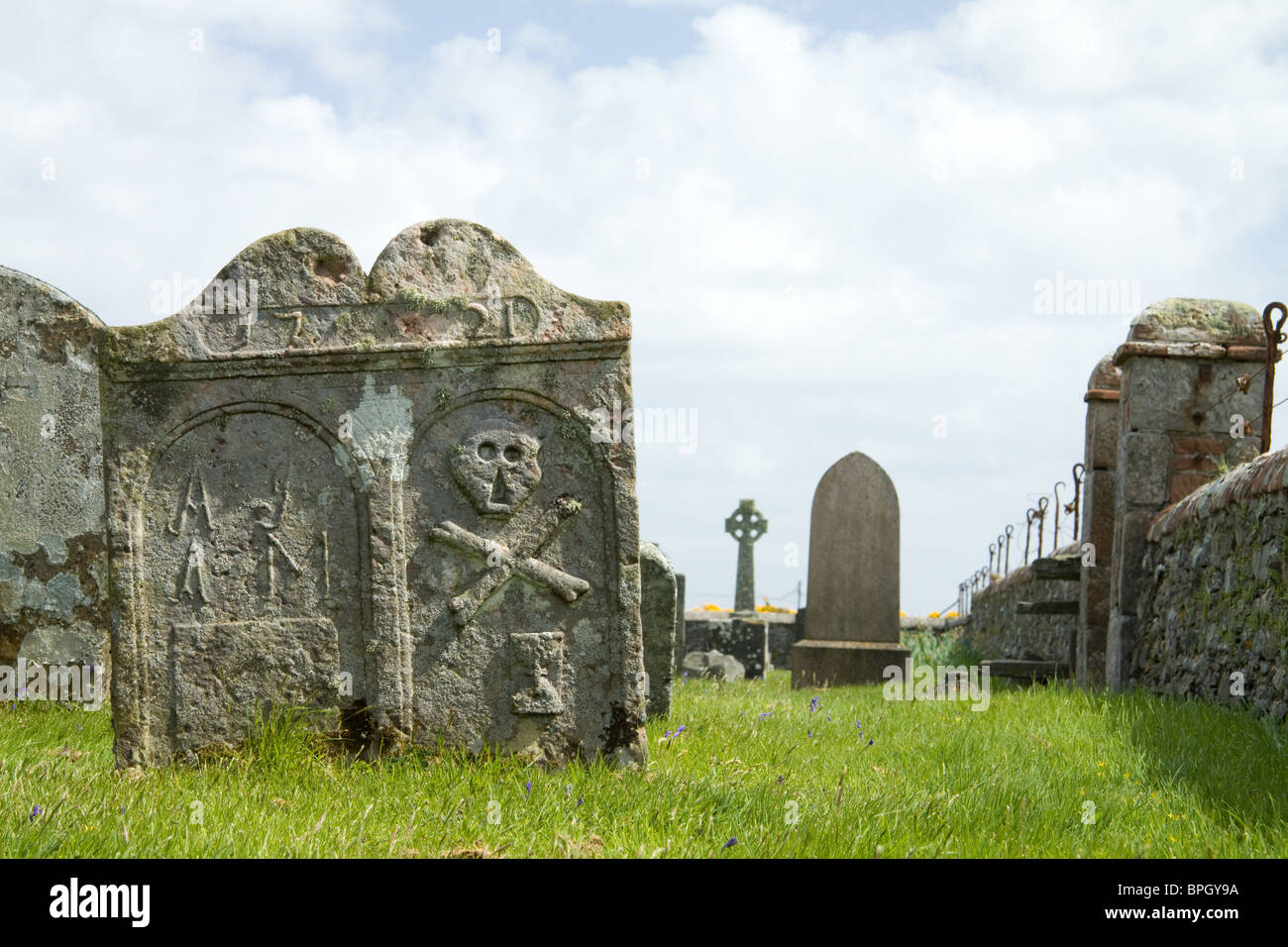 Memento mori symbols: a skull and crossbones and an hourglass on an ...