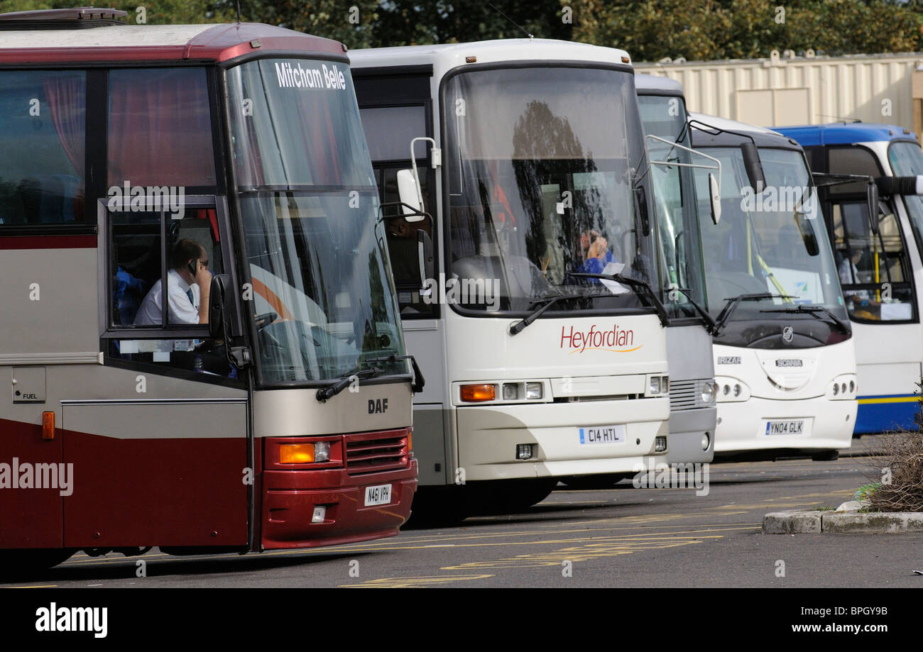 Tour buses parked and waiting for their passengers Southend on Sea ...