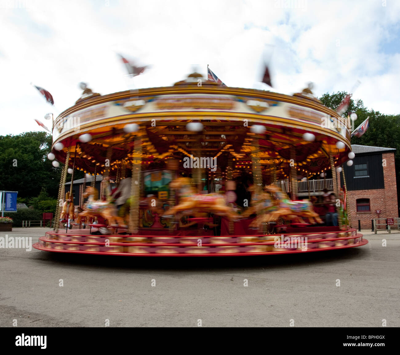 Antique carousel in England Stock Photo - Alamy