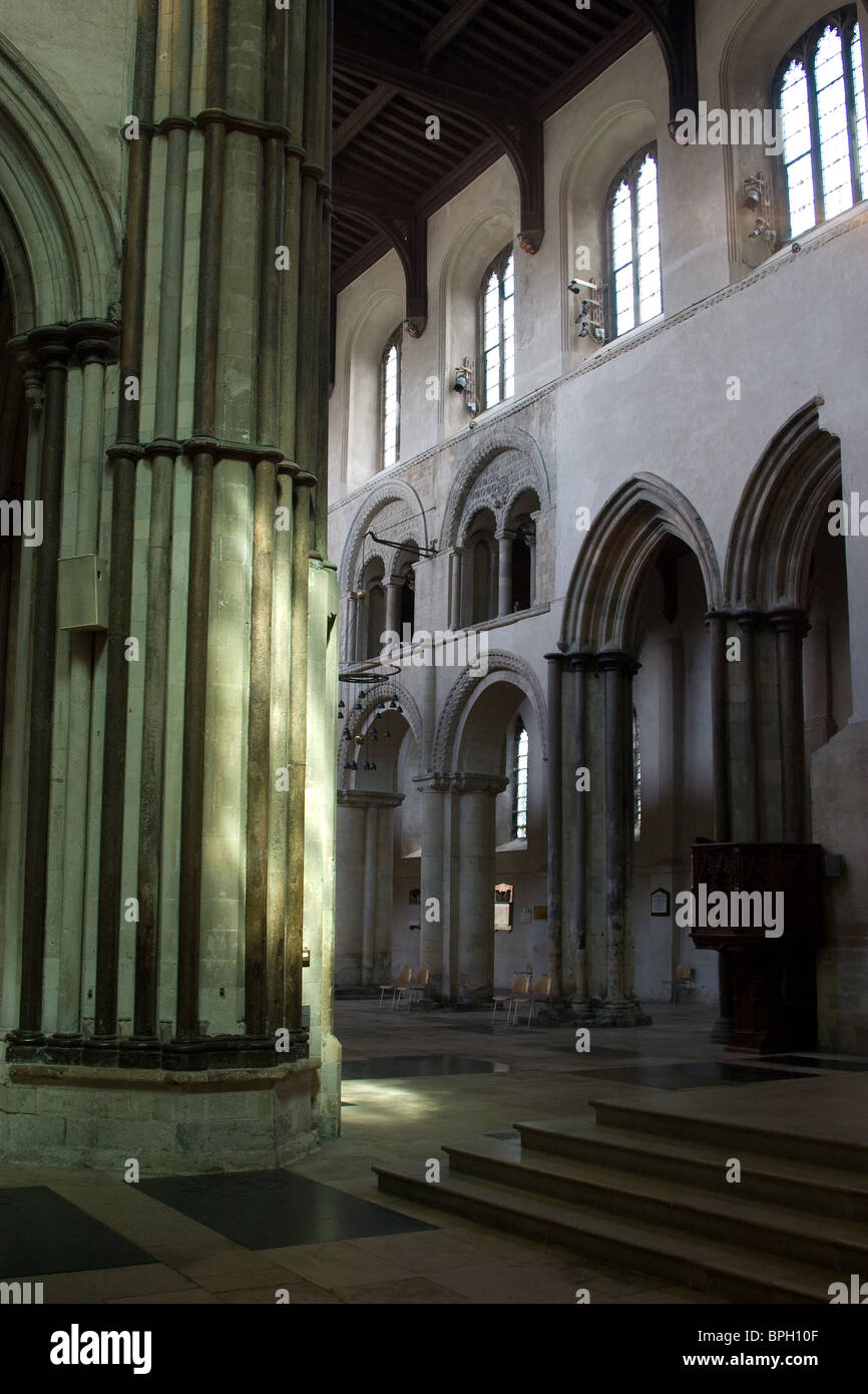 medieval wall ceiling stained glass windows norman Stock Photo - Alamy