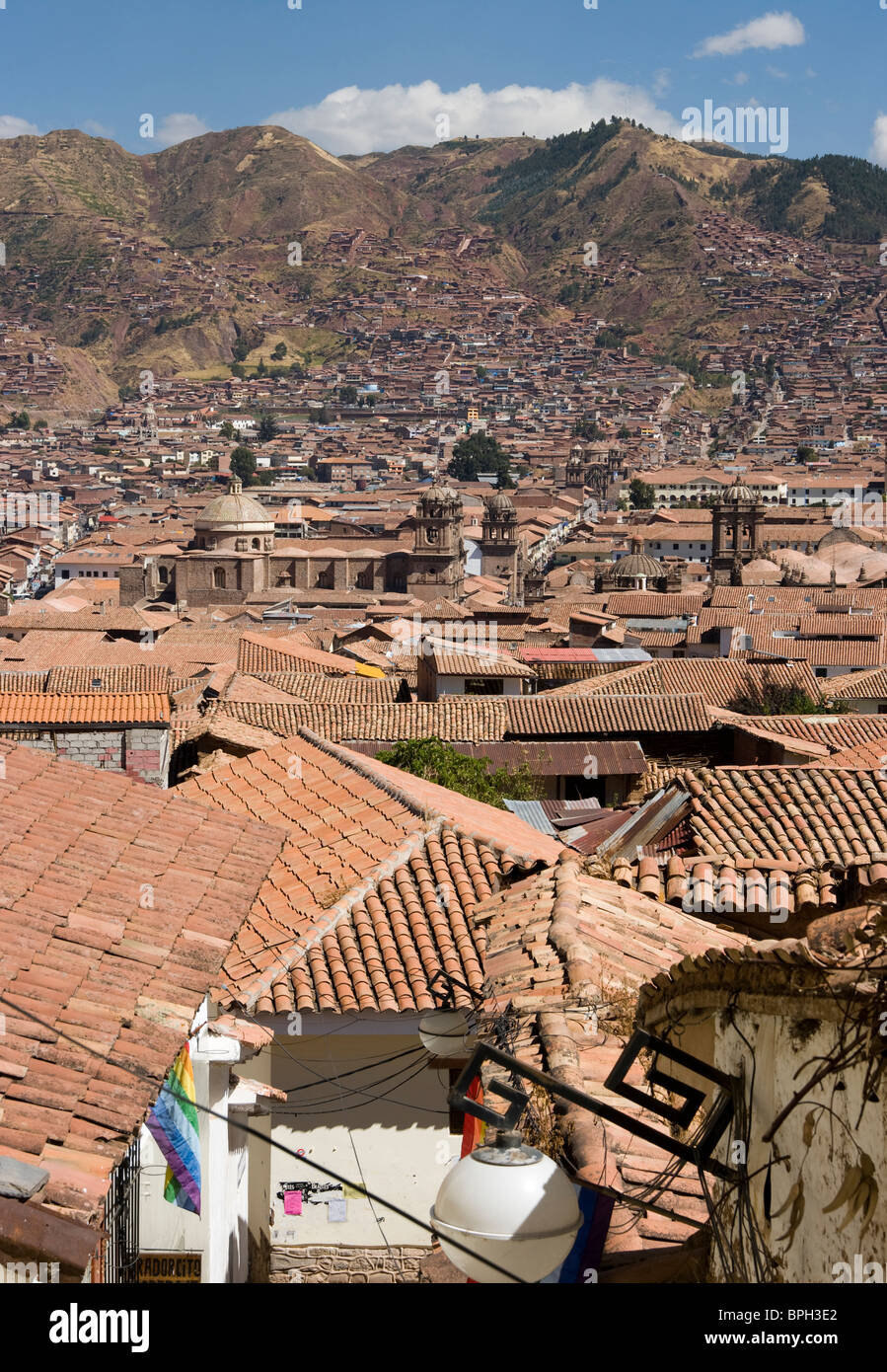 Peru. Cusco. Overview of the historical center of Cusco Stock Photo - Alamy