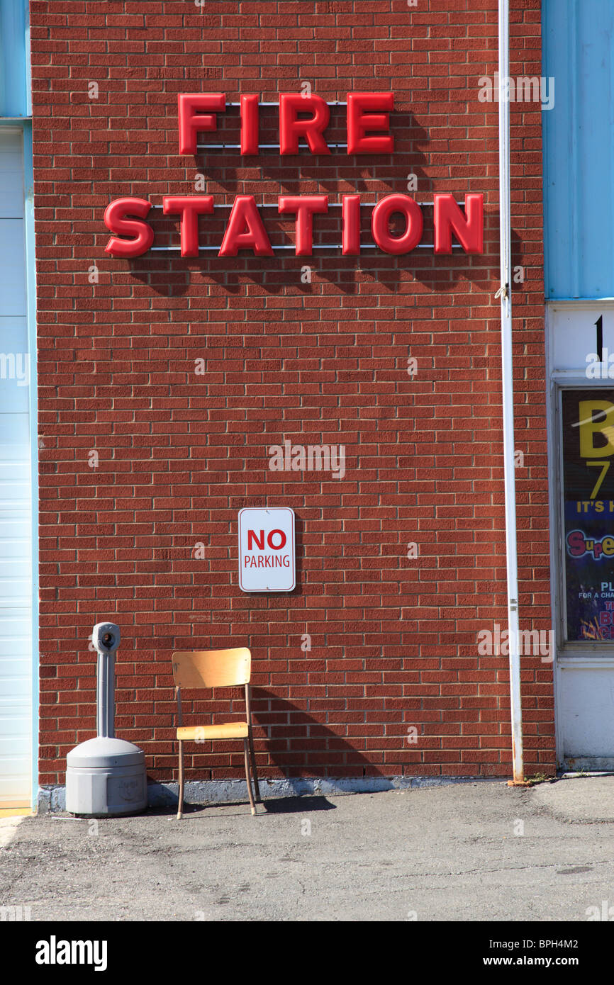 outside fire station at Mahone Bay, Nova Scotia, Canada, North America ...