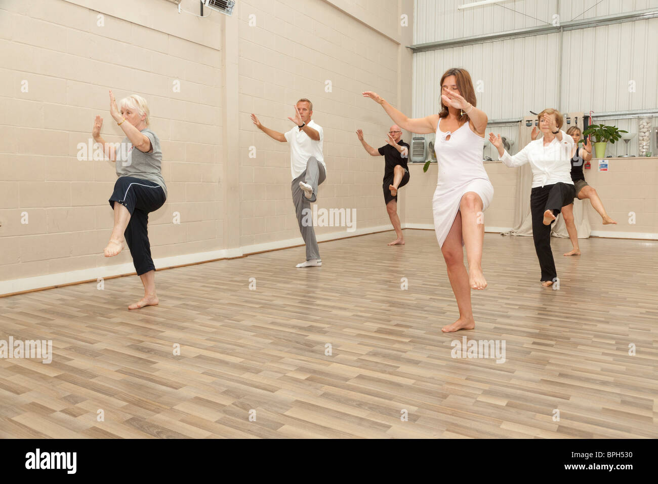 Tai chi class Stock Photo - Alamy