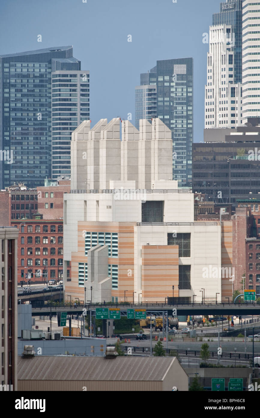 Ted Williams Tunnel air ventilation systems building with skyscrapers ...