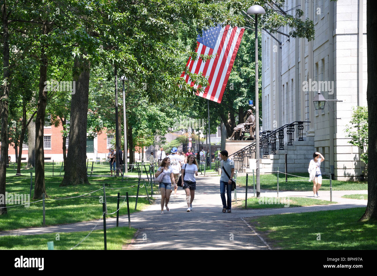 John harvard university statue campus flag college cambridge hi-res ...