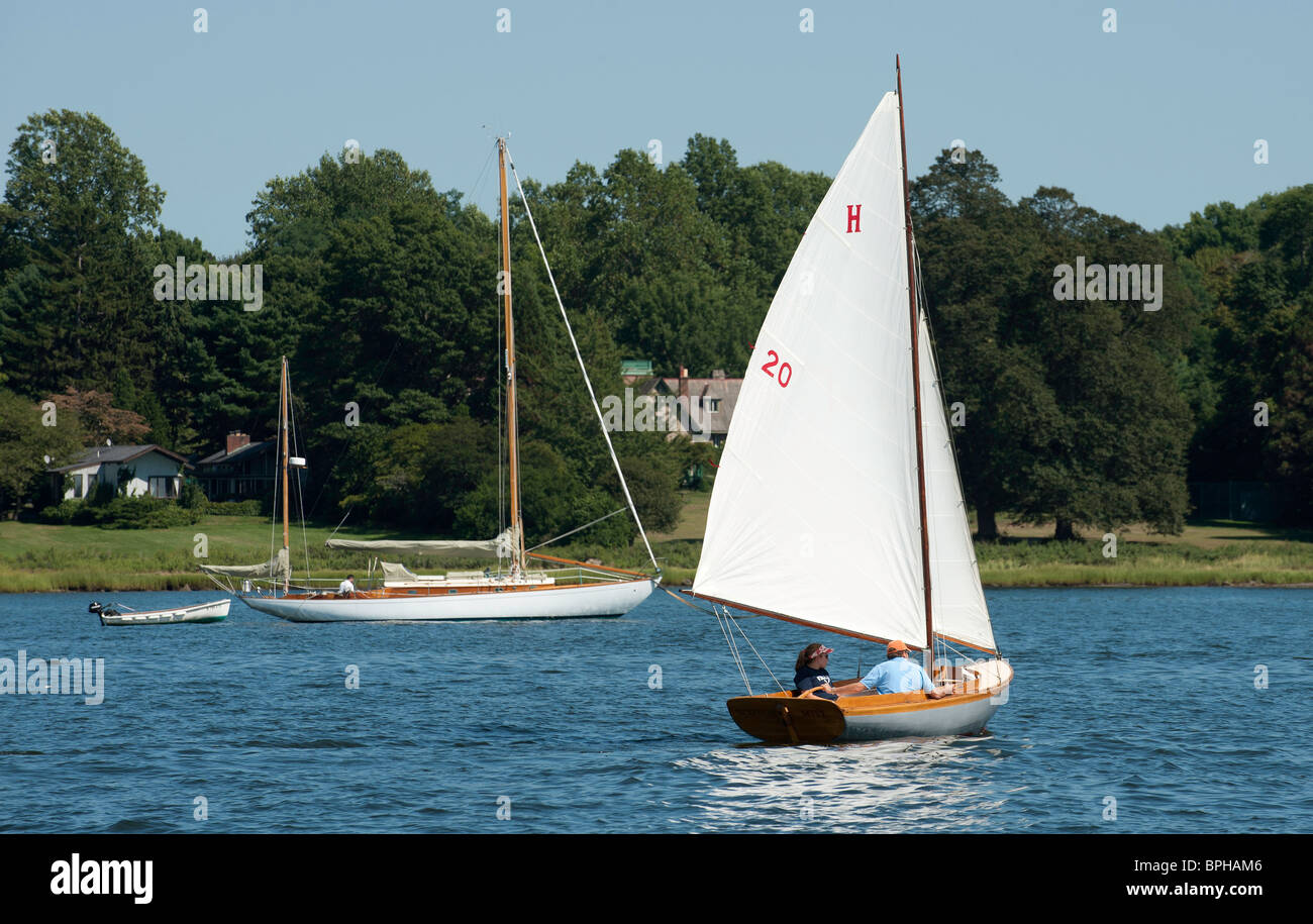 small boat sailing Stock Photo - Alamy