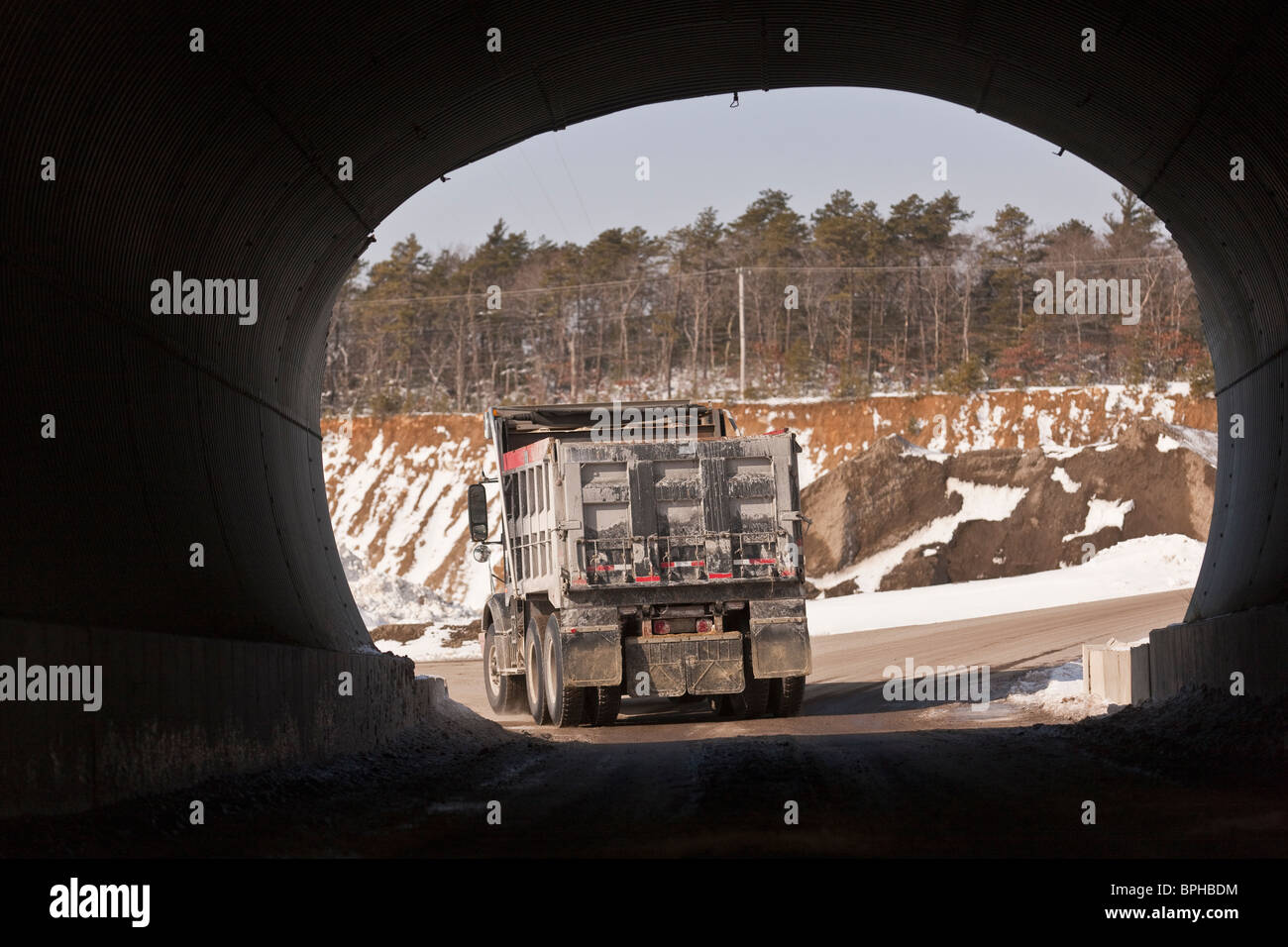 Dump Truck At A Construction Gravel Pit High Resolution Stock ...