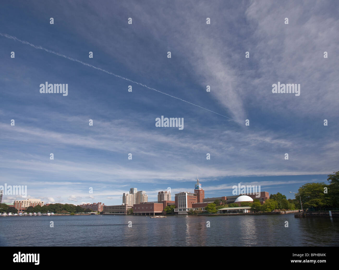 Buildings at the waterfront, Museum of Science, Beacon Hill, Charles ...