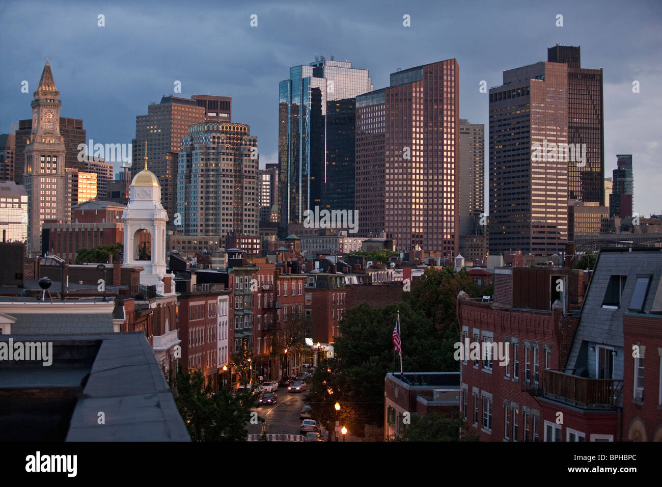 Downtown boston hanover street architecture hi-res stock photography ...