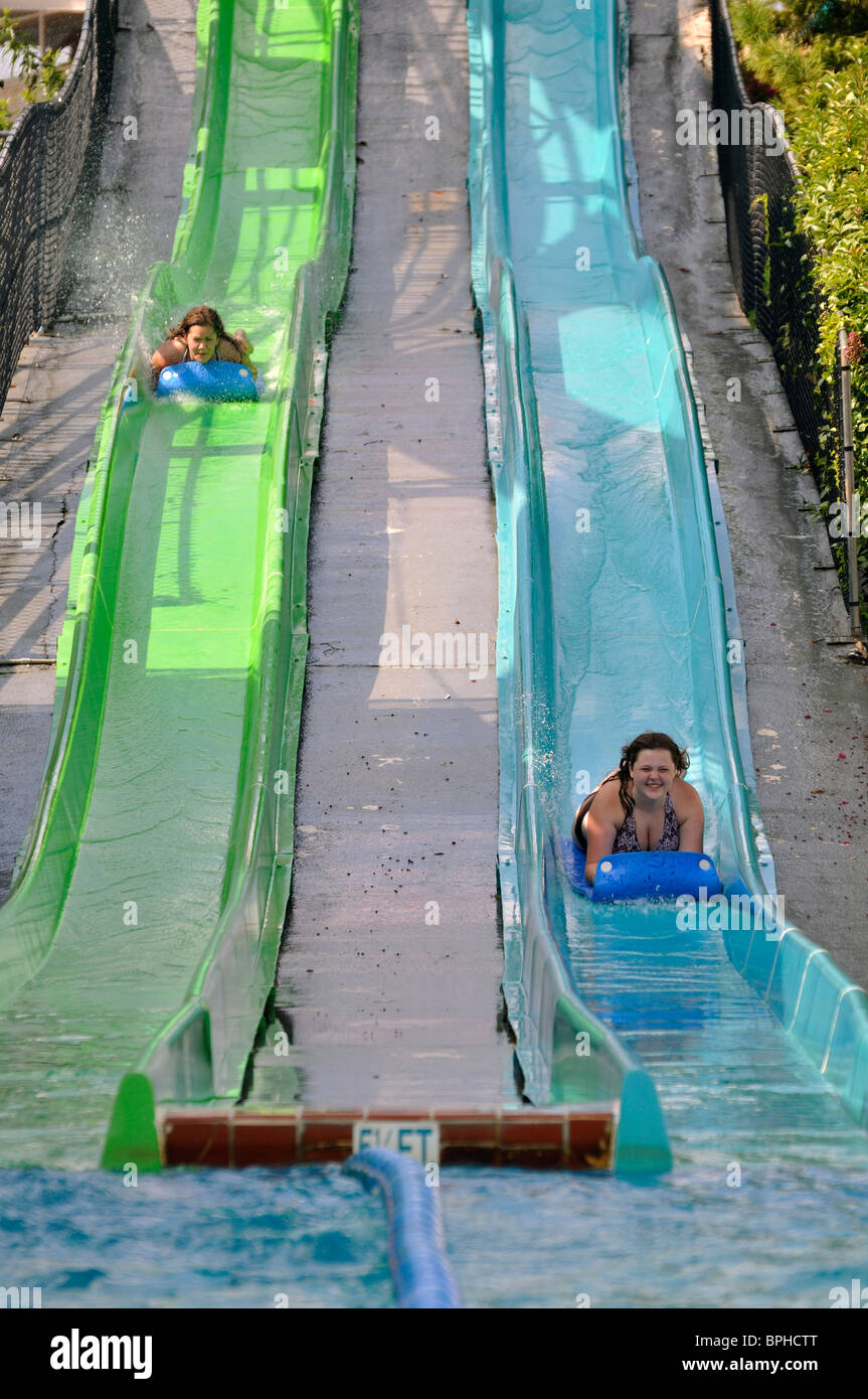 Water slide at Hurricane Harbor waterpark , Six Flags Over Texas ...