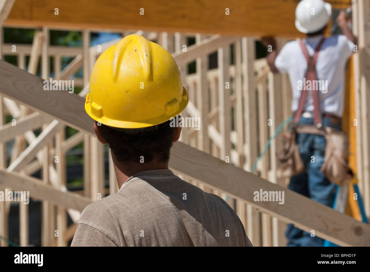 Carpenters framing a house Stock Photo - Alamy