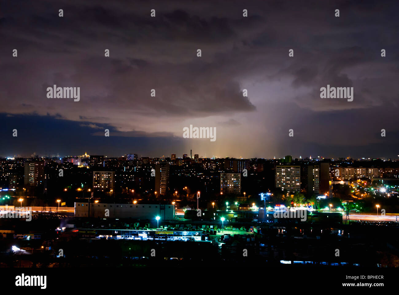 Dramatic night sky above the city. Moscow, Russia Stock Photo - Alamy