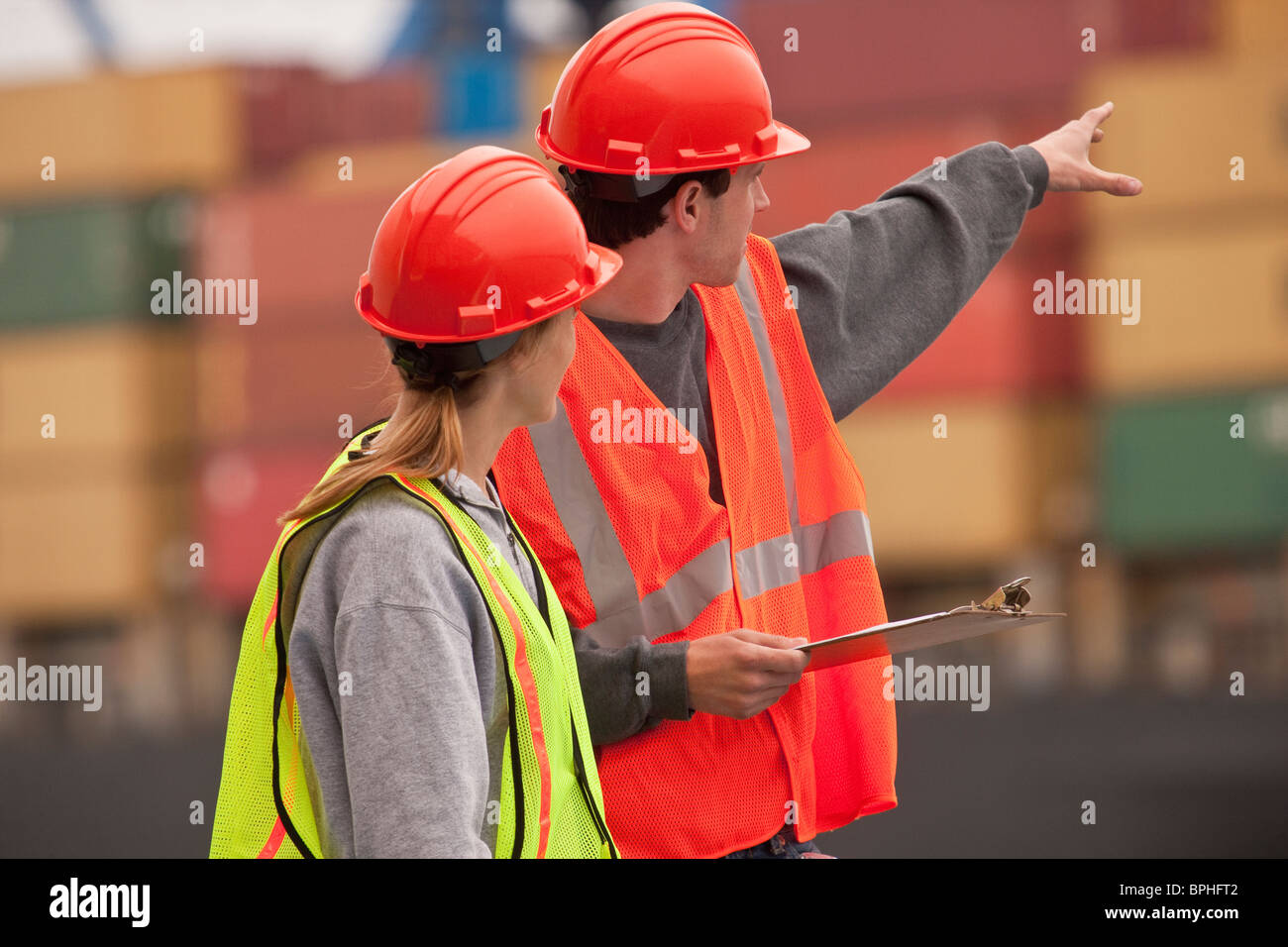 Examining cargo containers hi-res stock photography and images - Alamy