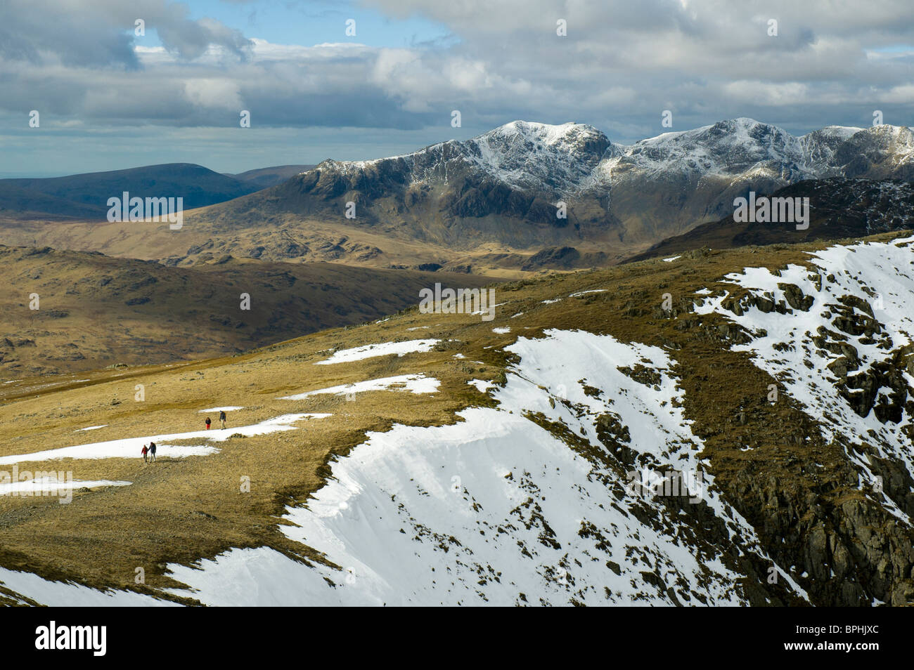 Scafell and Scafell Pike from Great Carrs, Coniston Fells, Lake ...