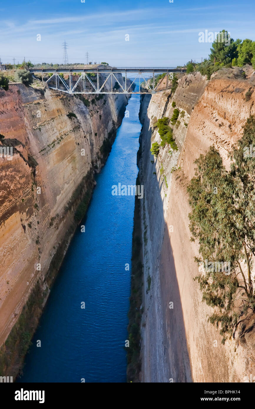 Landscape of the Corinth Canal in Greece Stock Photo - Alamy