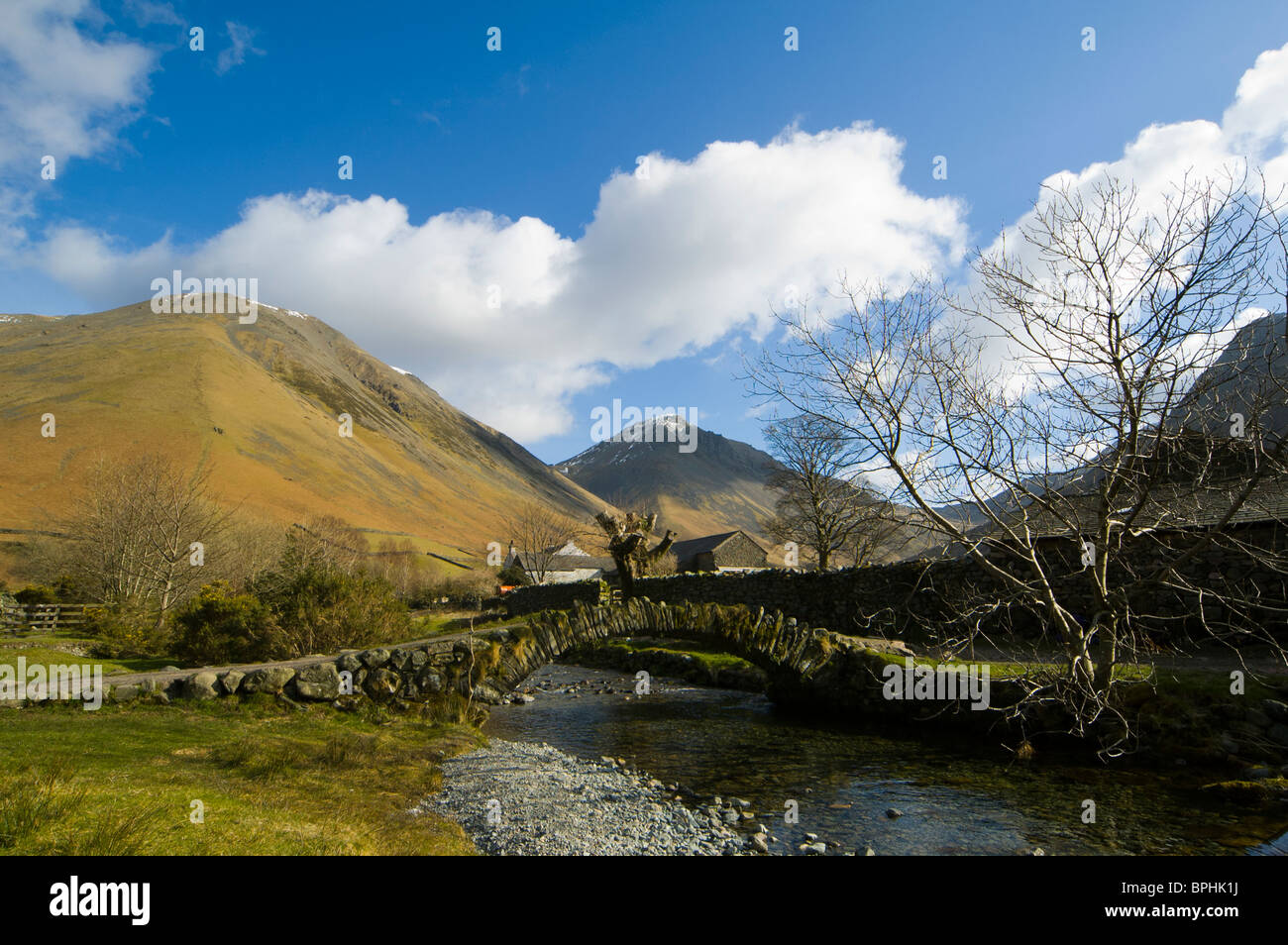 Kirk Fell and Great Gable from Wasdale Head, Lake District, Cumbria ...