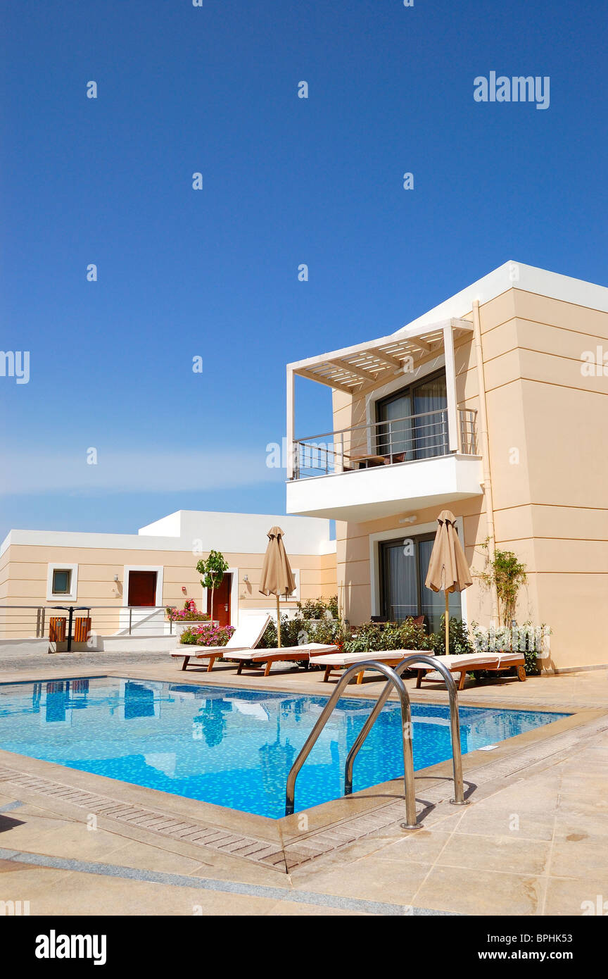 Swimming pool at the luxury villa Crete, Greece Stock Photo - Alamy