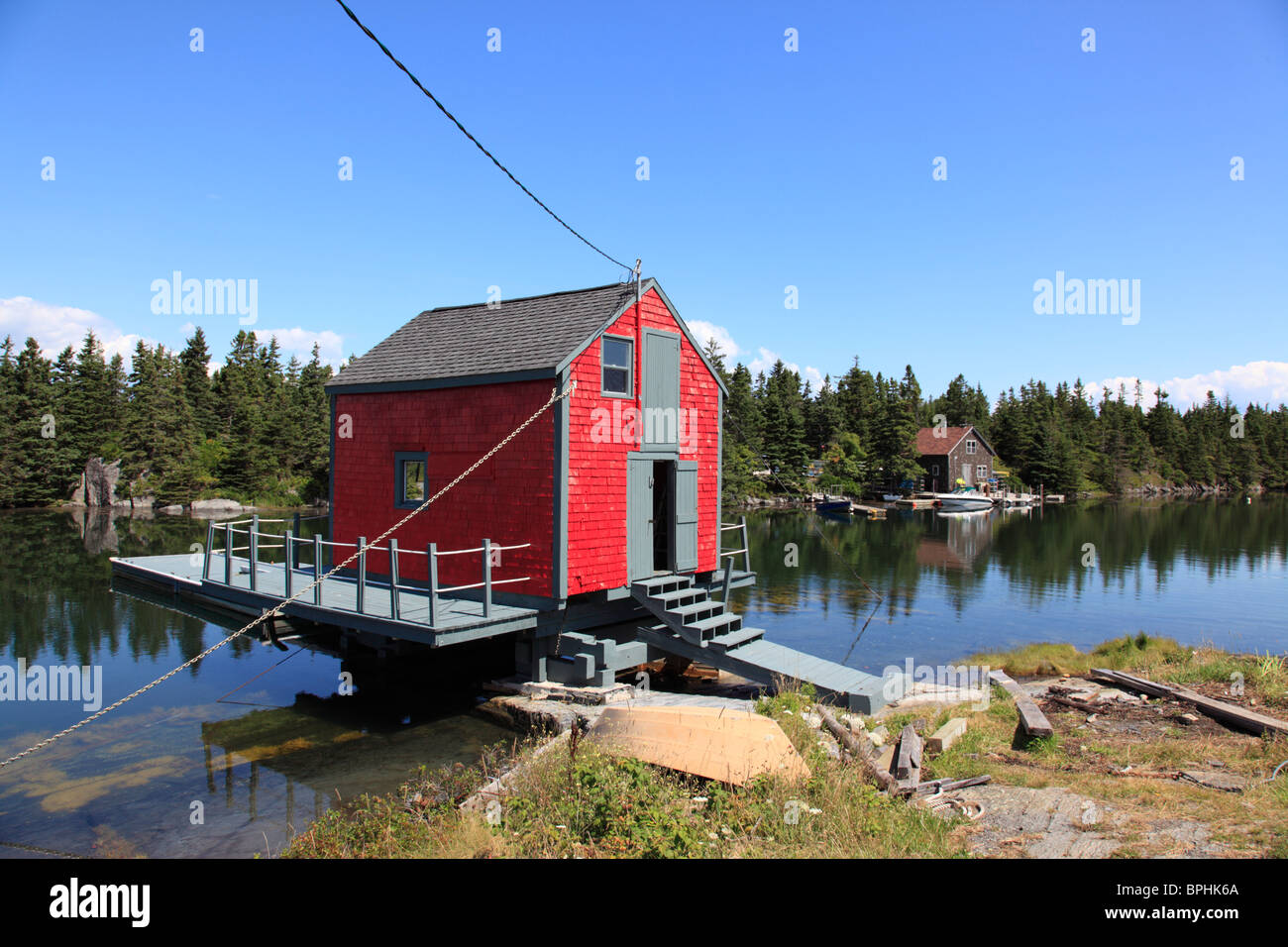 beautiful raised red fishing shack at Stonehurst in the district of ...