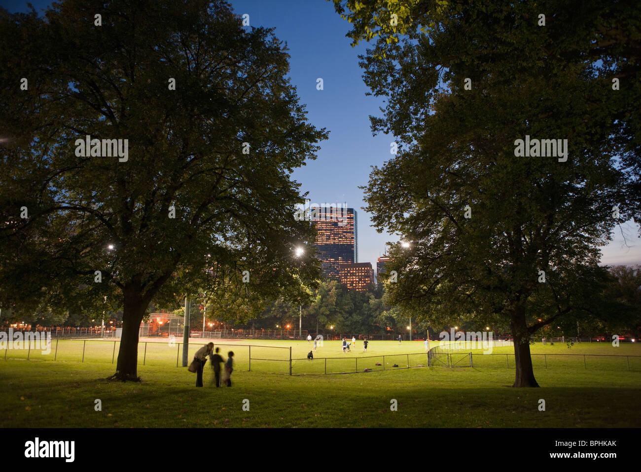 Baseball field in a public park, Boston Common, Boston, Suffolk County ...