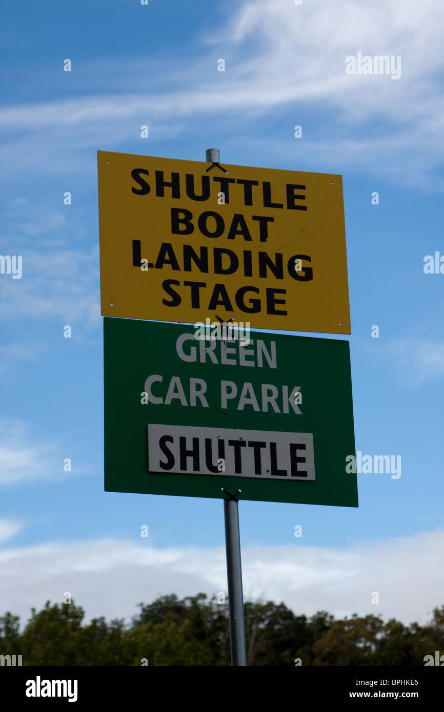 Shuttle Boat Landing Stage sign for the Reading Festival on the River ...