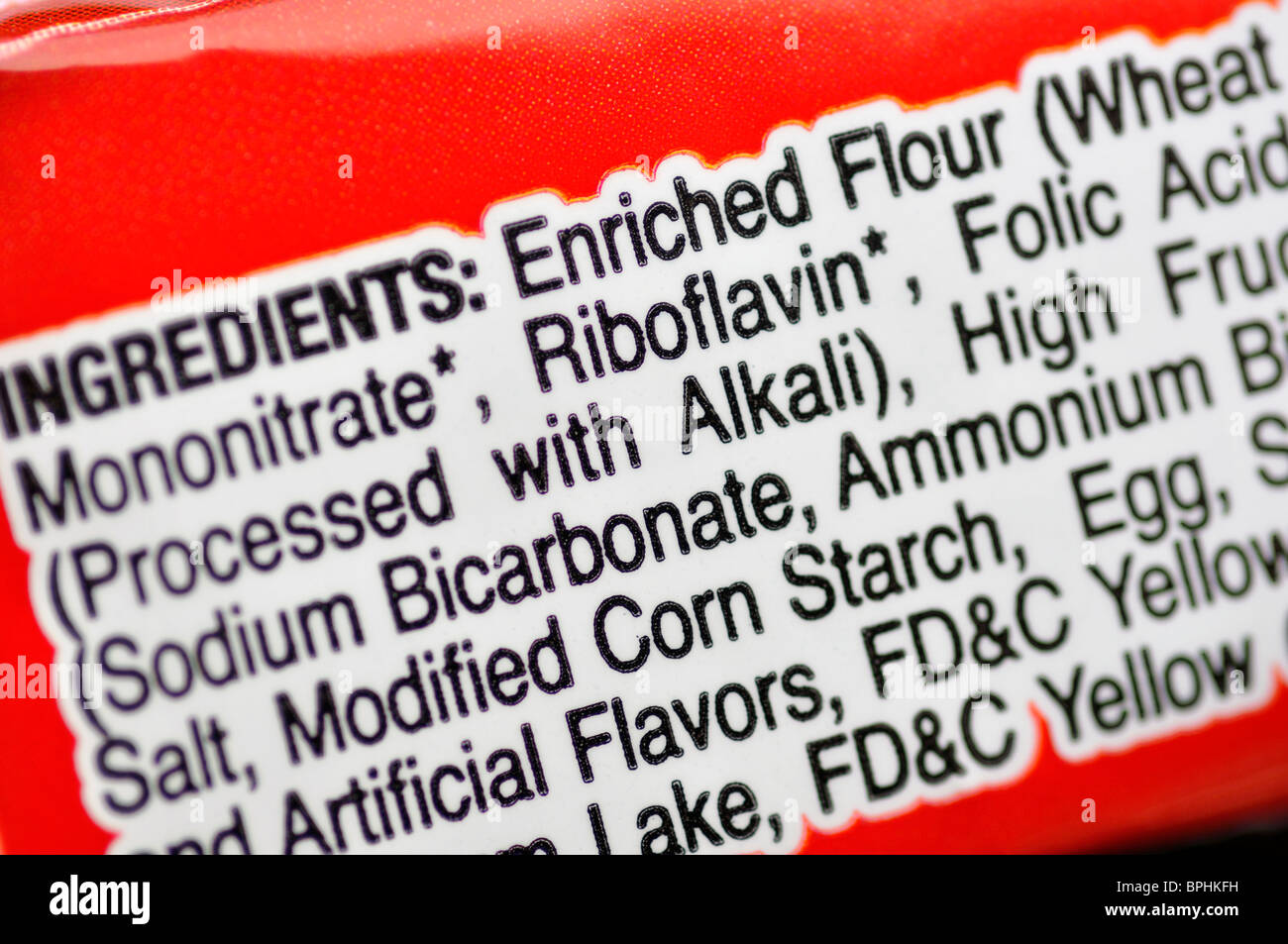 Ingredients list on food package hi-res stock photography and images ...
