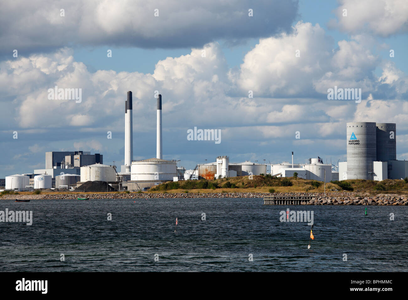 Combined heat and power station and various industrial silos on Amager ...