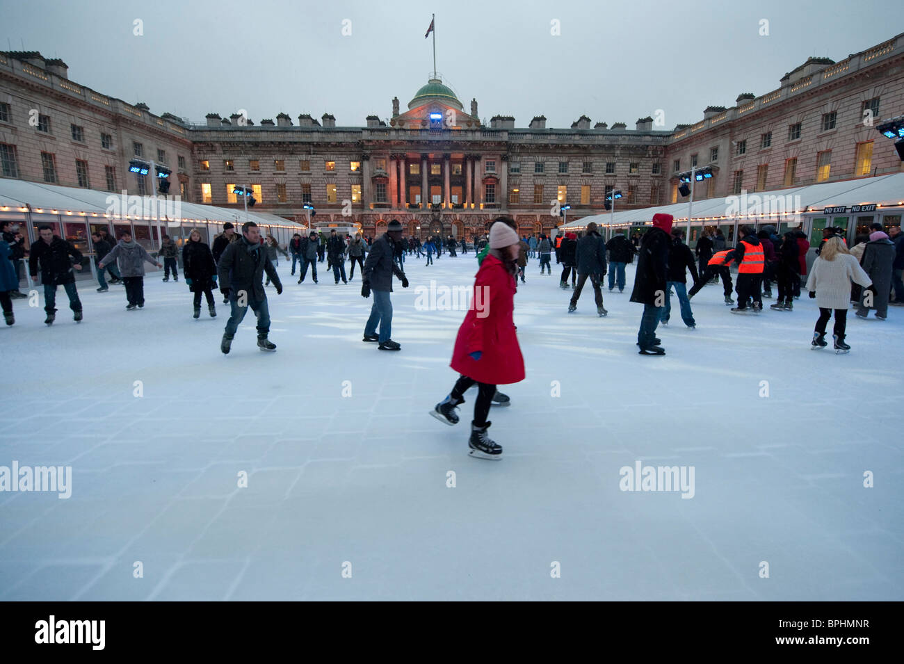 Skaters on the ice rink at Somerset House London UK Stock Photo - Alamy