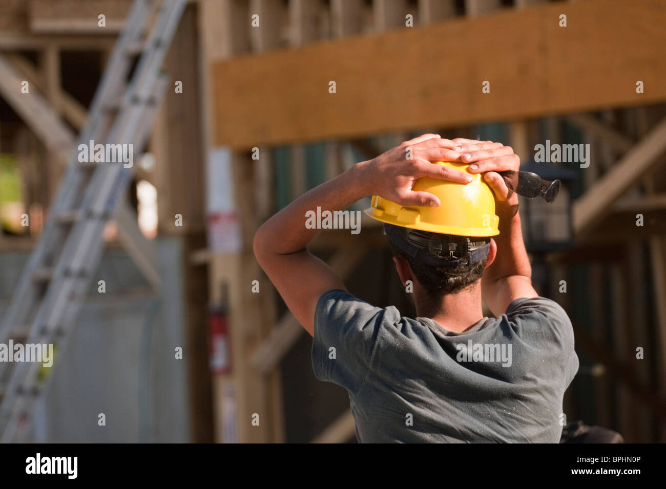 Construction worker thinking hi-res stock photography and images - Alamy