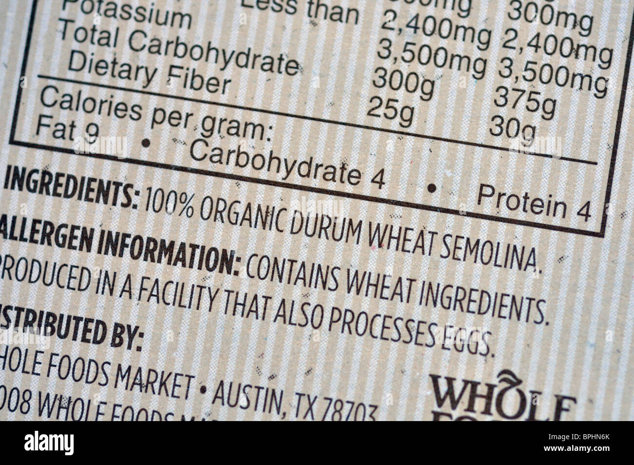 Nutrition information allergy on hi-res stock photography and images ...