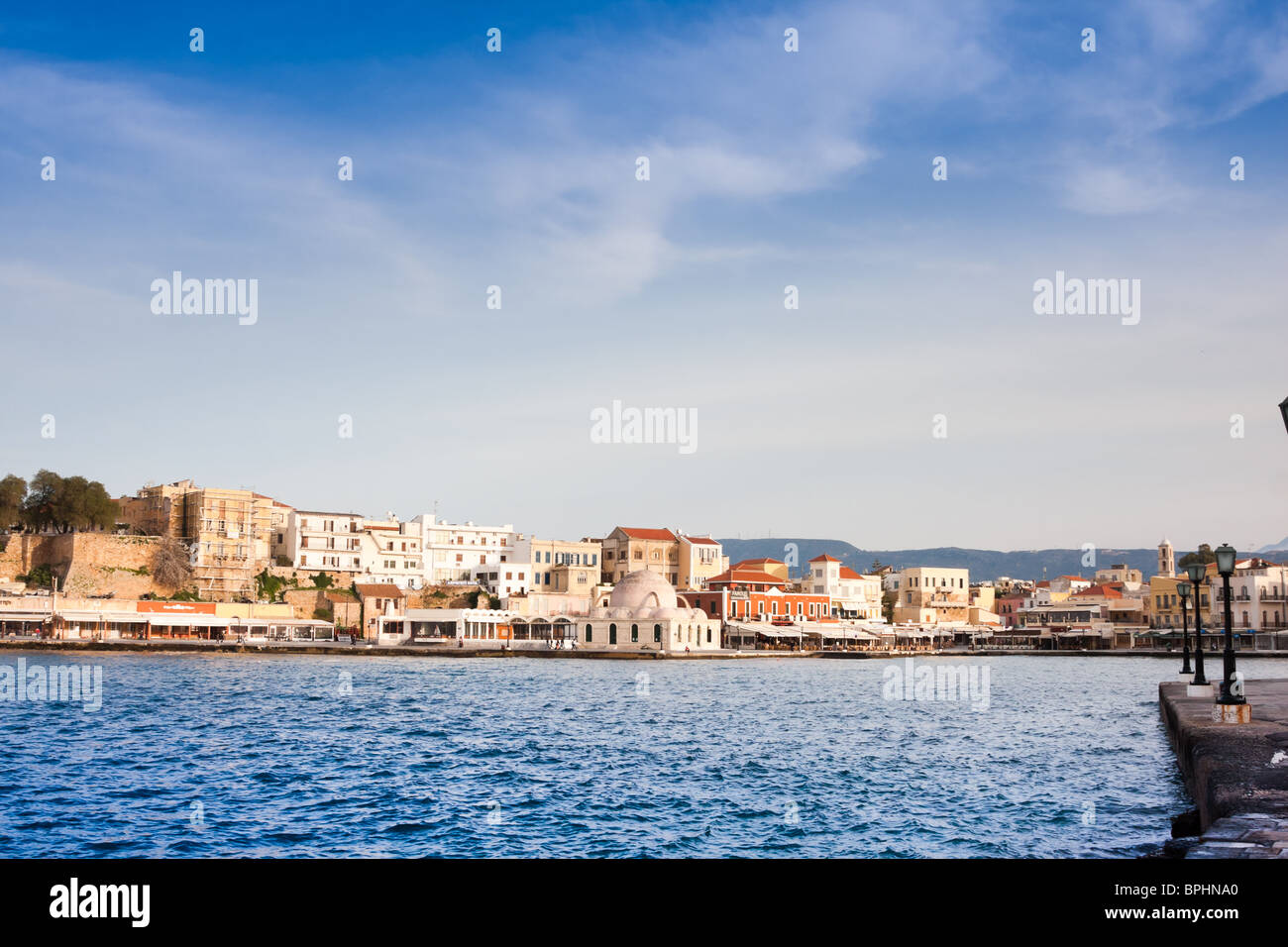 The old venetian harbor in Chania town, Crete, Greece Stock Photo - Alamy