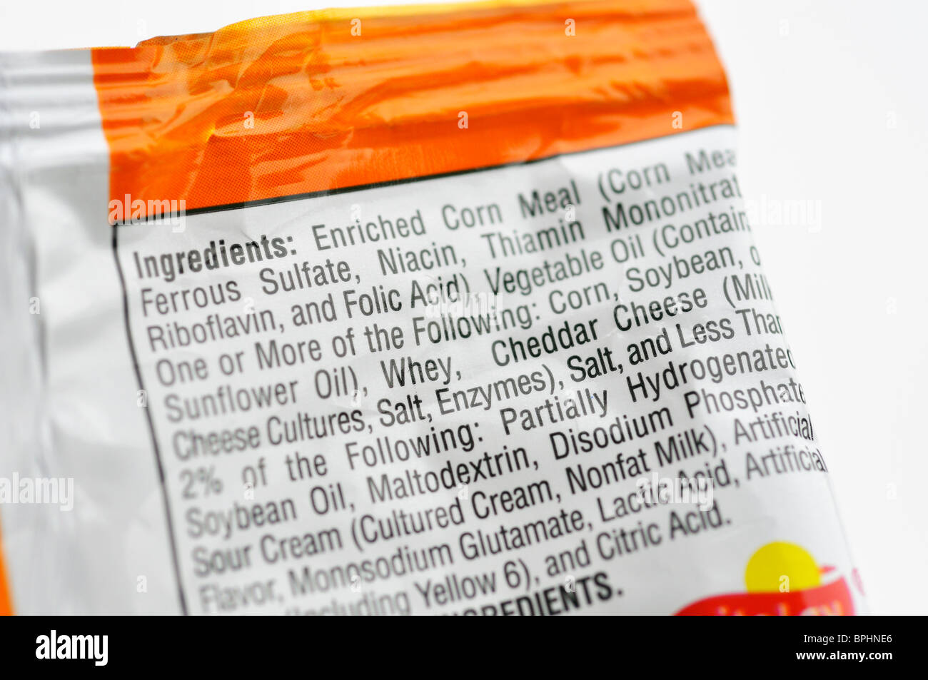 Nutrition information on food package Stock Photo - Alamy