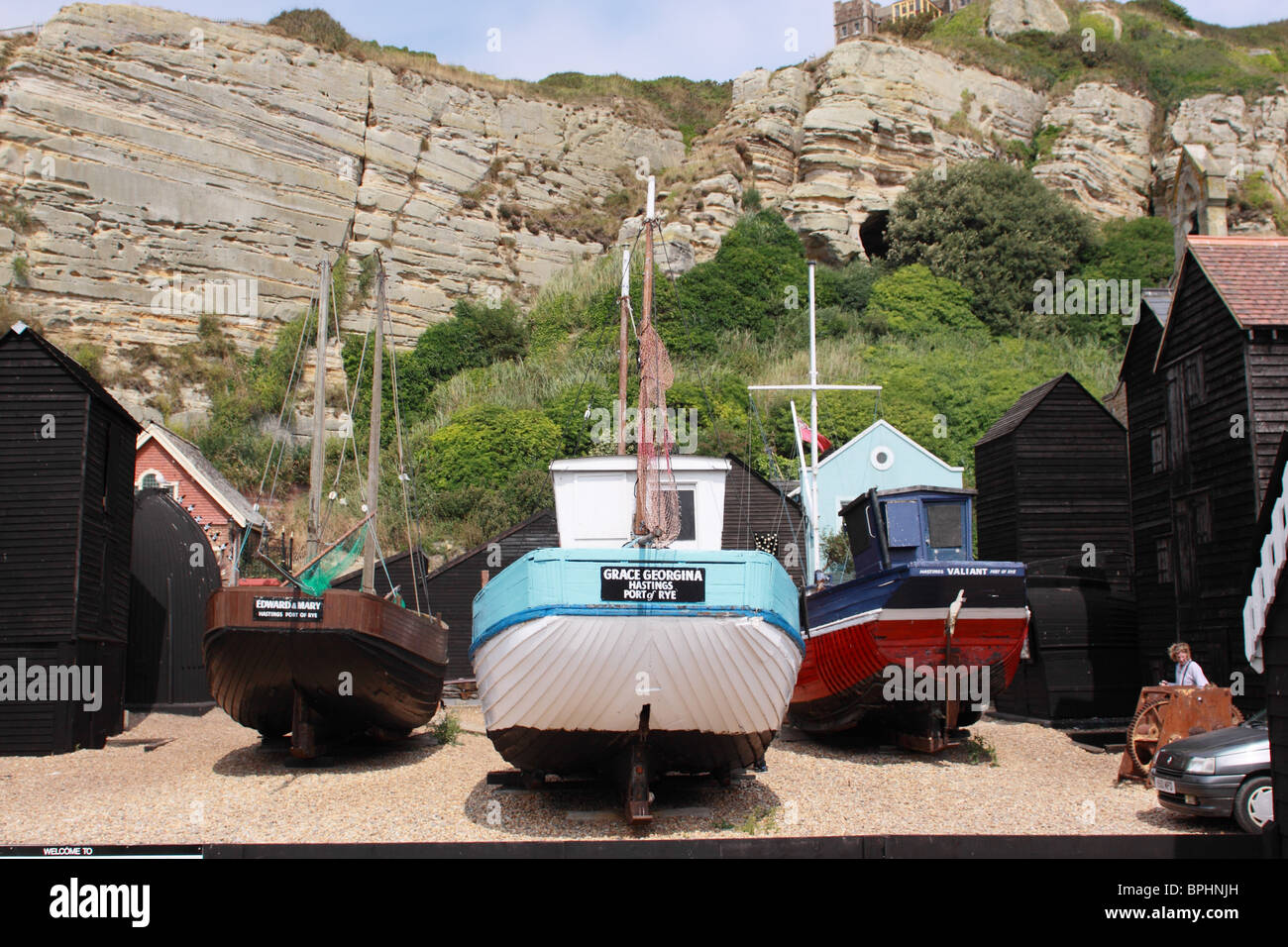 Hastings Fishing Boats Stock Photo - Alamy