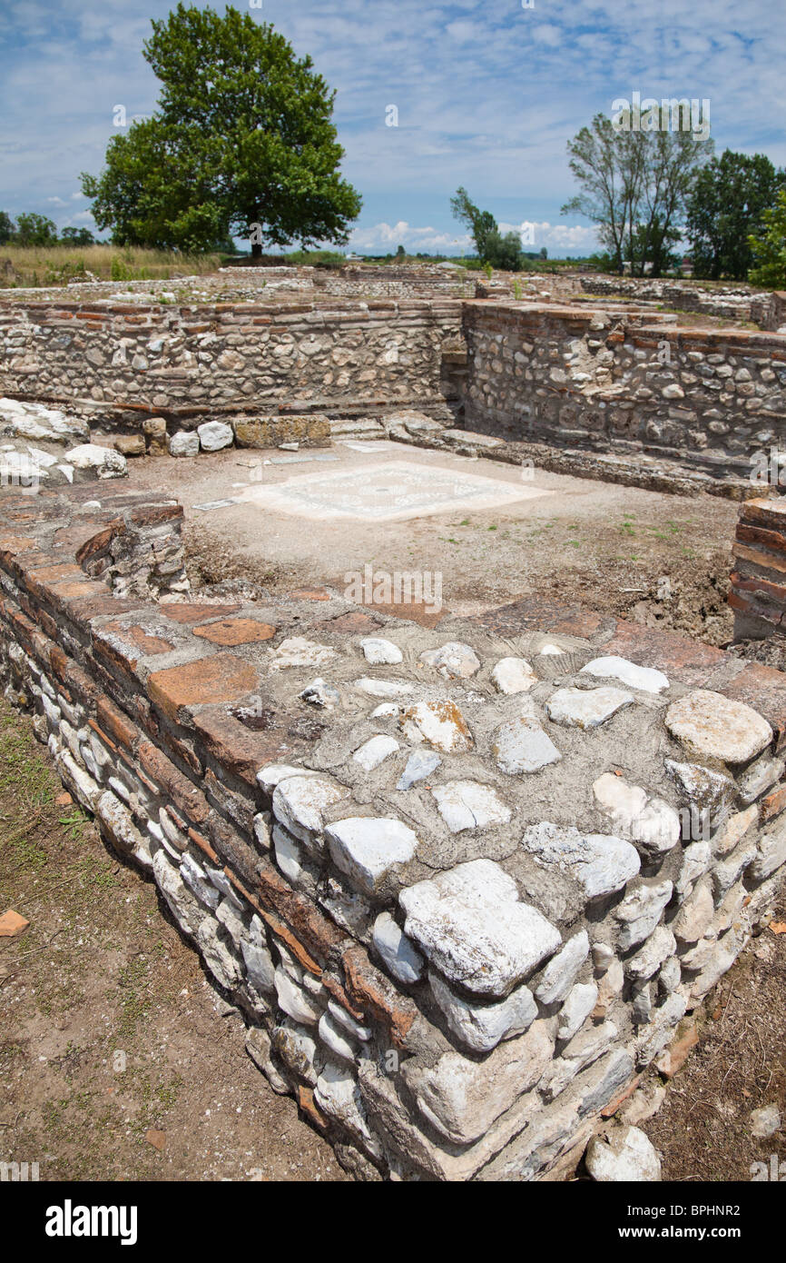 Polygonal building at Dion Archeological Site in Greece Stock Photo - Alamy
