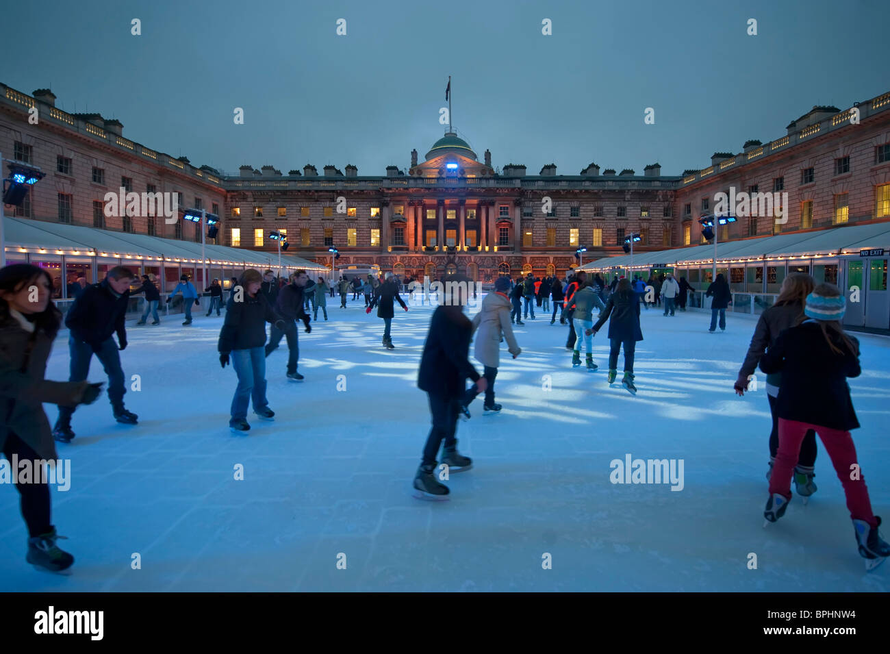 Skaters on the ice rink at Somerset House London UK Stock Photo - Alamy