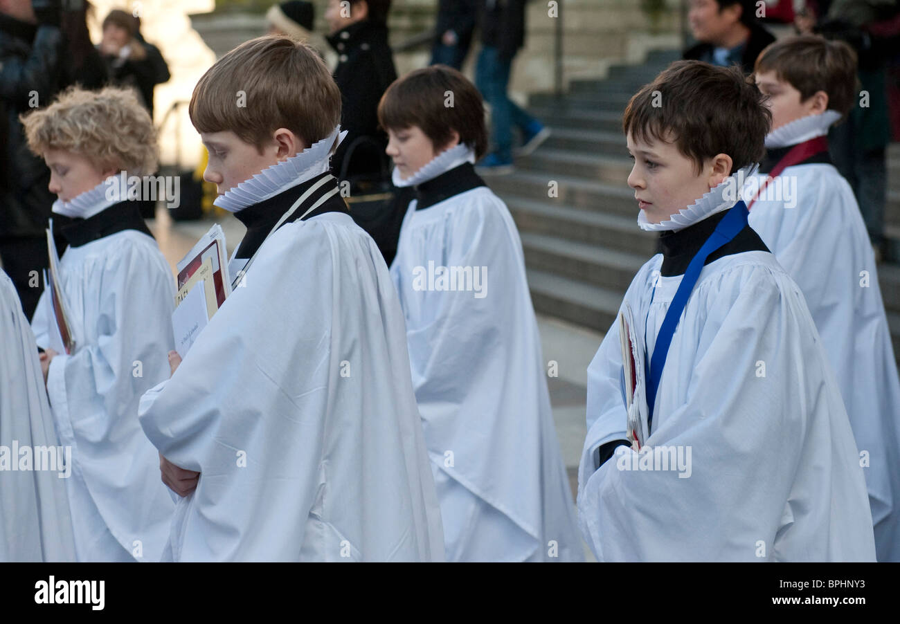 Altar boys outside Saint Paul's Cathedral London England Stock Photo ...