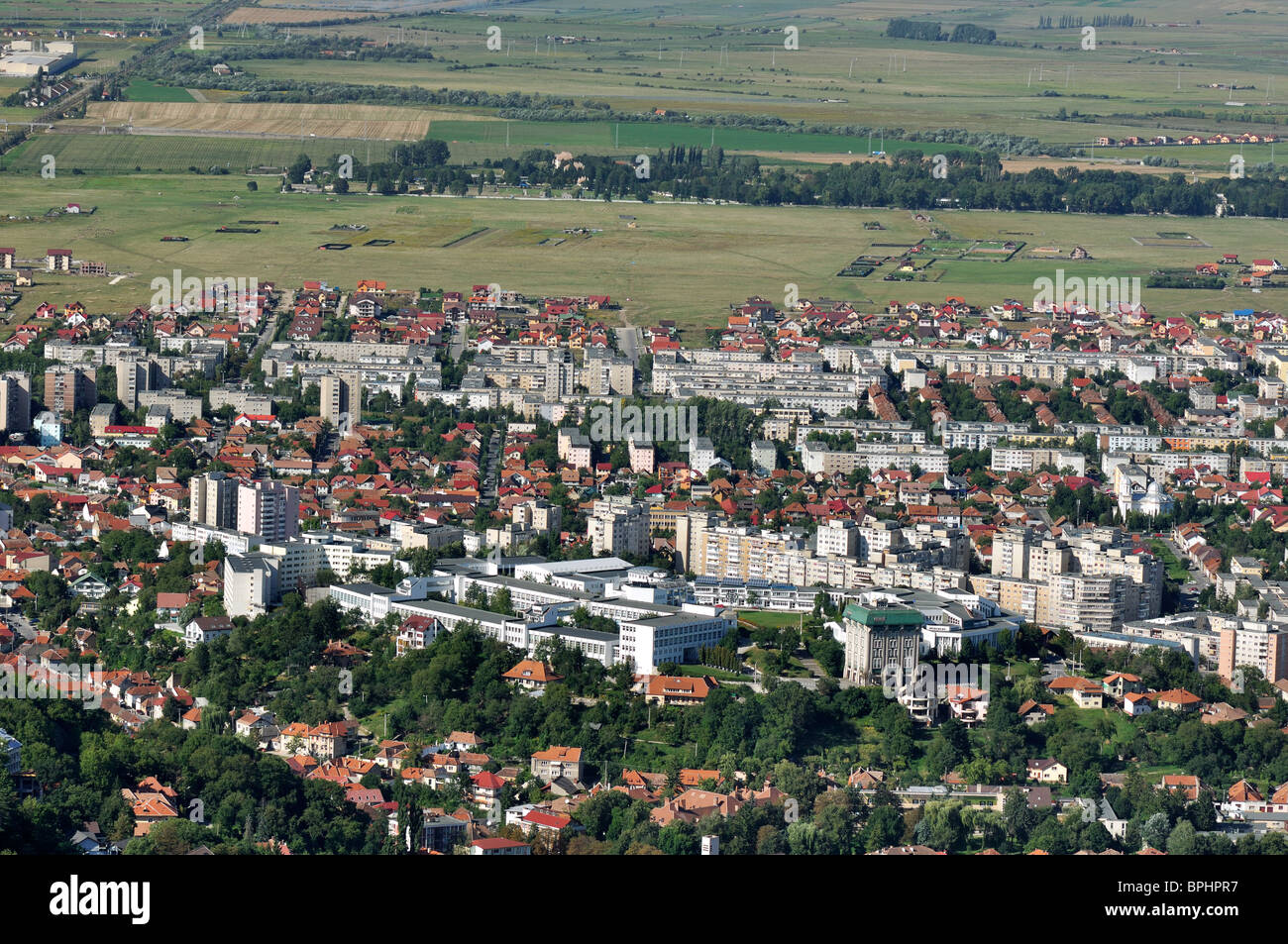 aerial view of University of Brasov and campus Stock Photo - Alamy