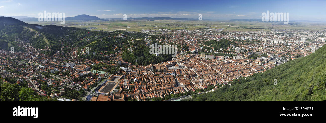 high res panorama of the old and new Brasov town and its surroundings ...