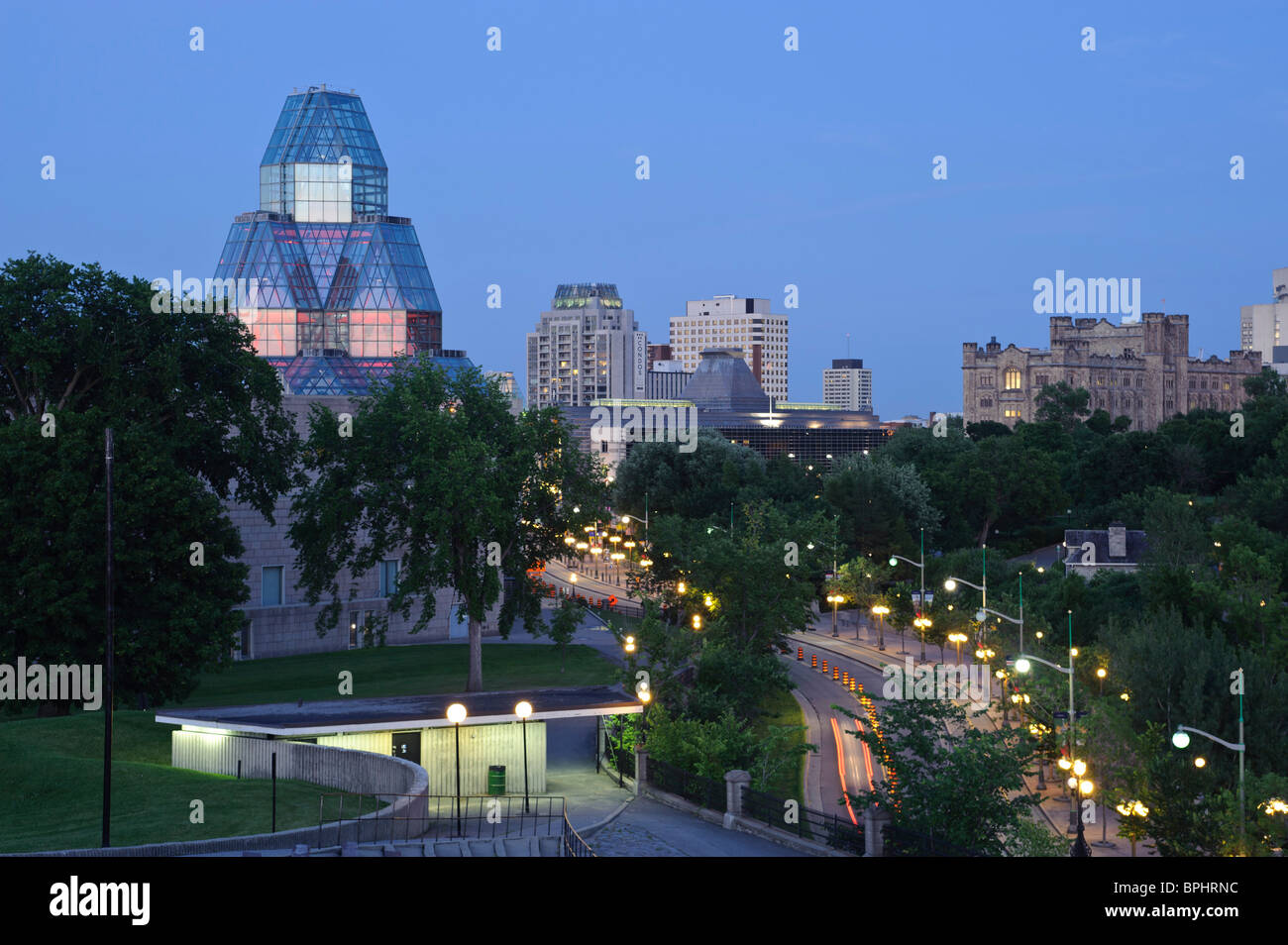 Illuminated National Art Gallery, Nepean Point Ottawa Ontario Canada ...