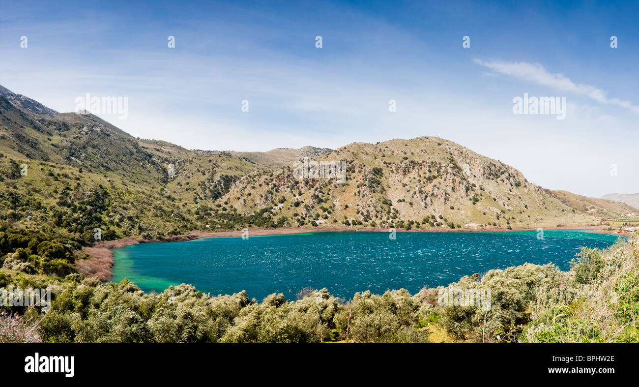 Landscape of Kourna Lake in Crete Island, Greece Stock Photo - Alamy