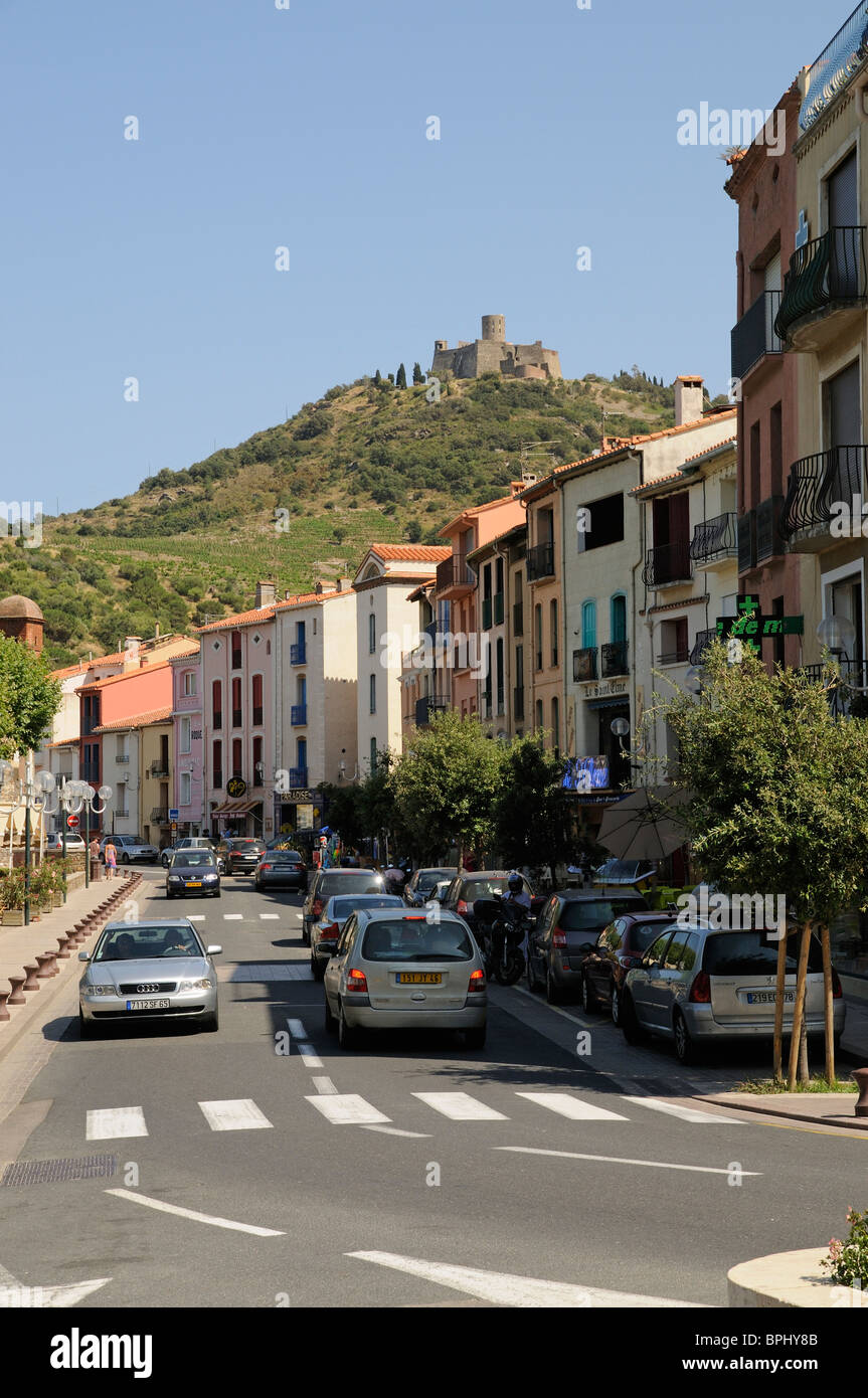 Collioure a historic coastal resort overlooked by a an ancient fort on ...