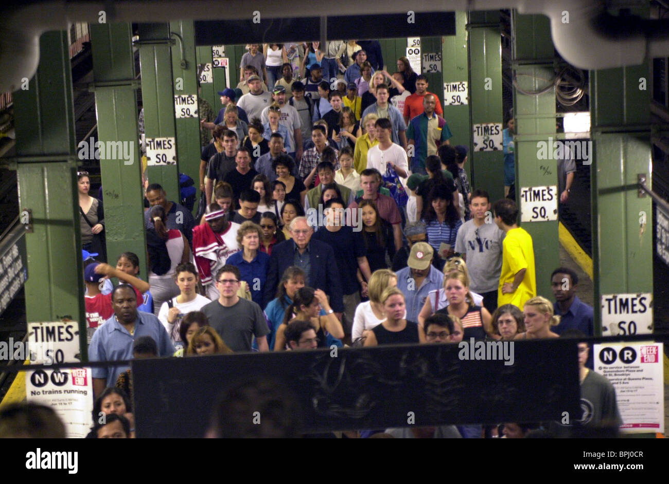 Times Square subway station on June 16, 2002. (© Frances M. Roberts ...