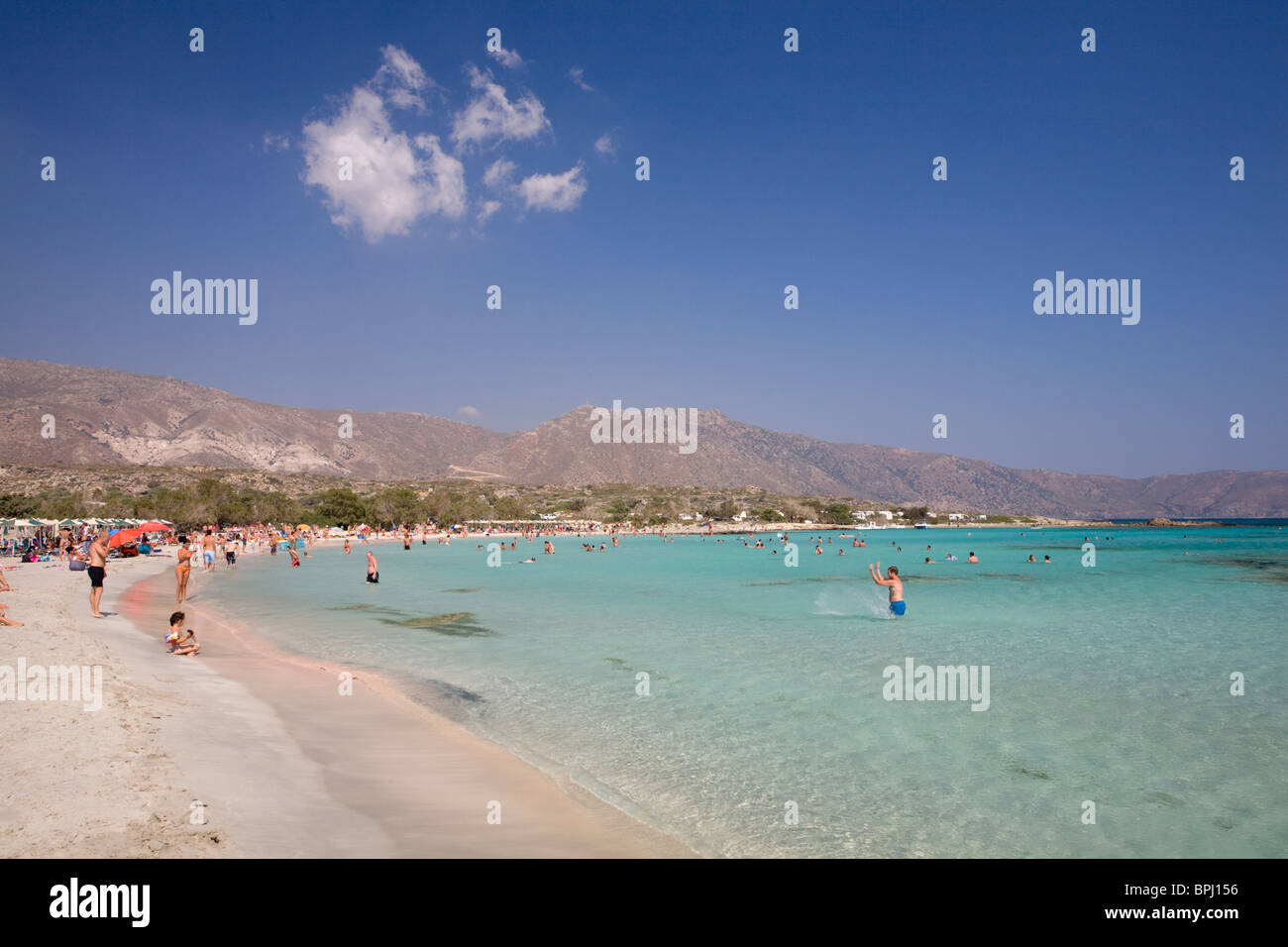 Elafonisi beach famous for pink sand, Crete, Greece Stock Photo - Alamy