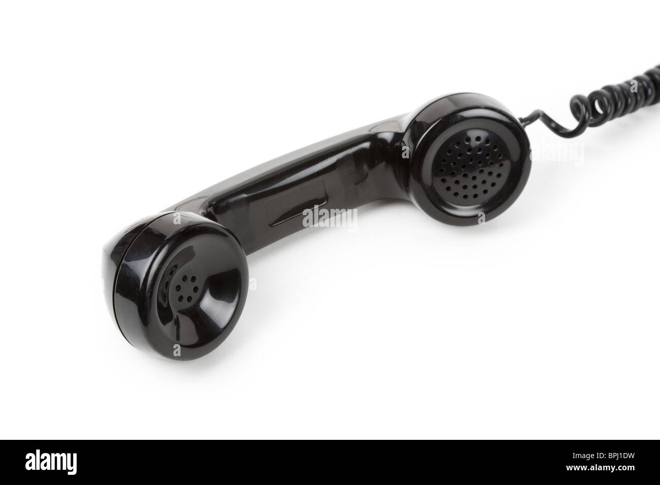 Black telephone Receiver with white background Stock Photo - Alamy