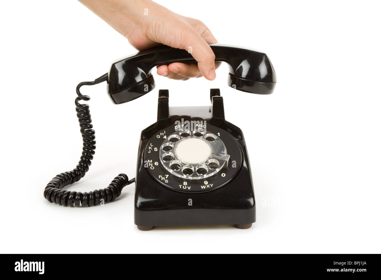 Black telephone cord office phone hi-res stock photography and images ...