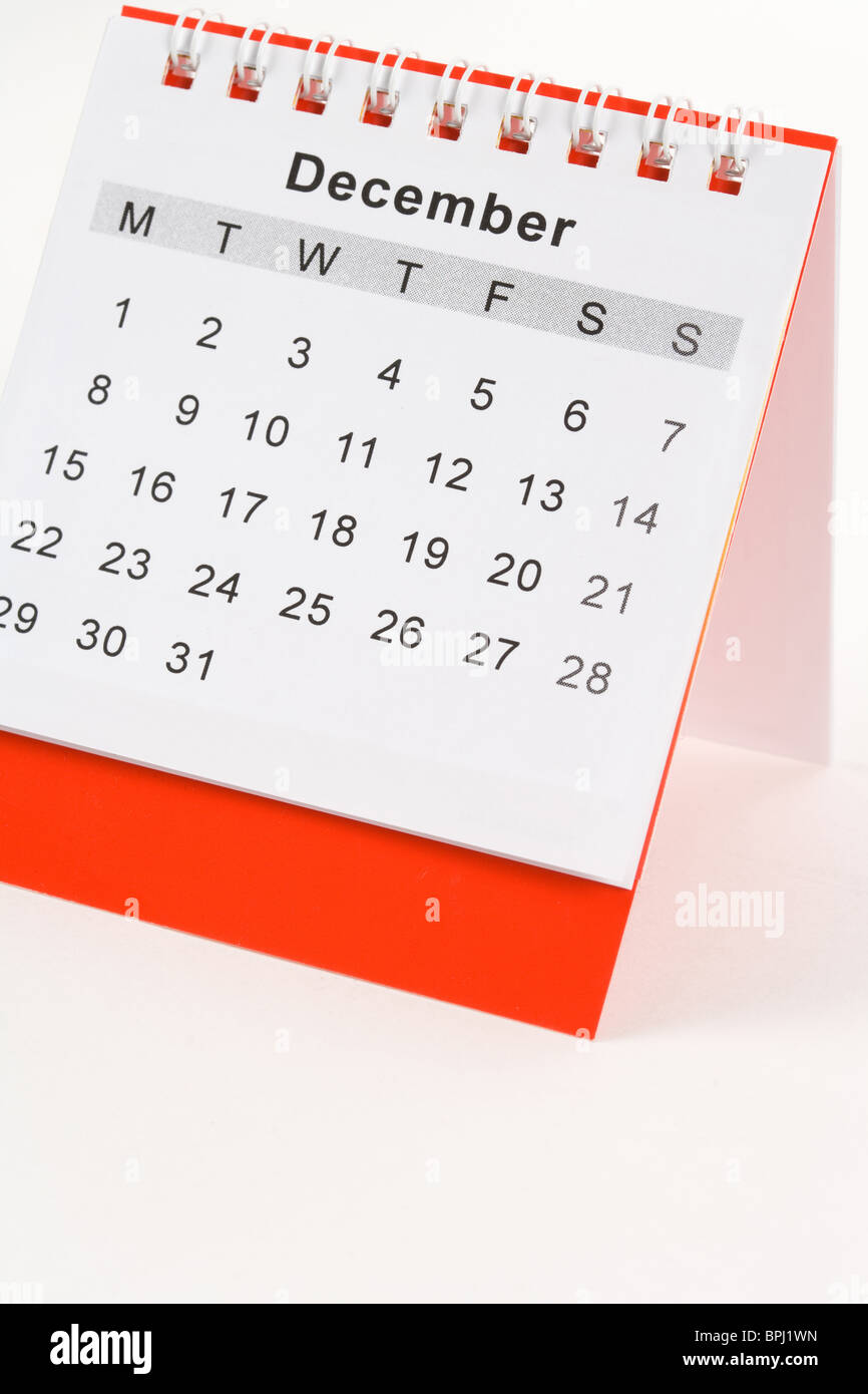 Calendar December close up shot Stock Photo - Alamy